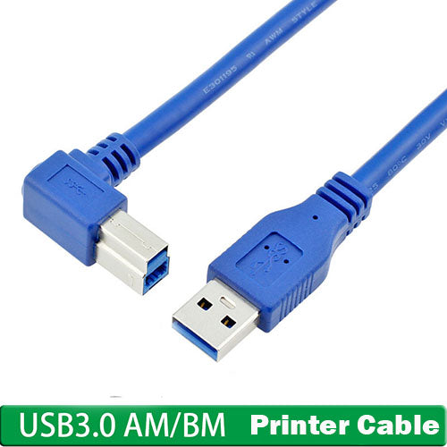 L Shape USB 3.0 Female to Type B Male Right Angle Plug Printer Cable ...